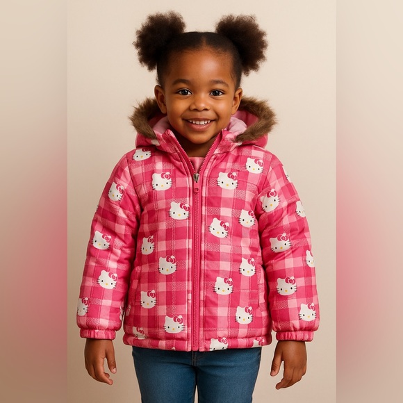 Hello Kitty | Jackets & Coats | Hello Kitty Pink Puffer Jacket For Kids ...
